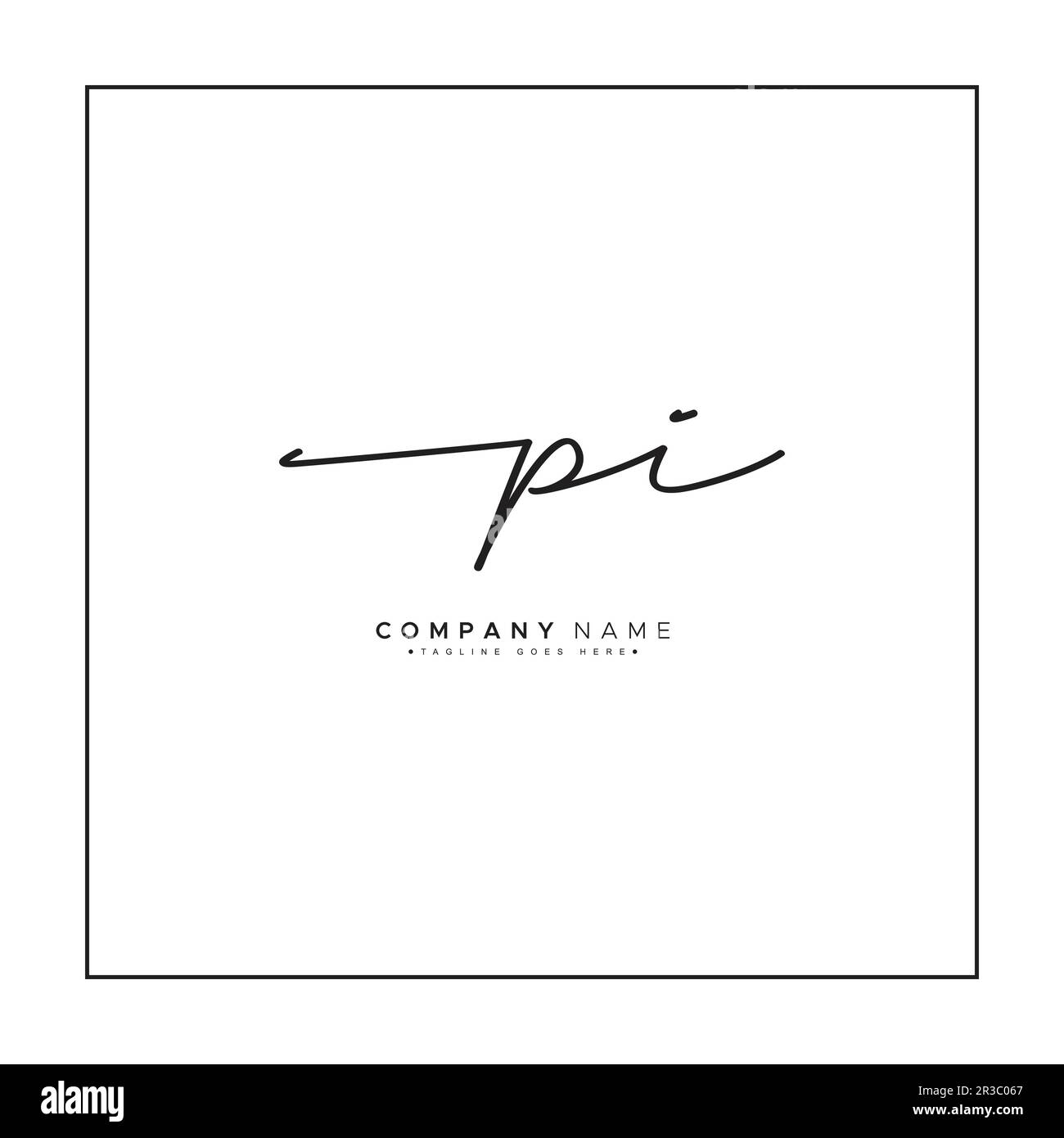 Logo de signature initial pour lettre PI - modèle de logo vectoriel en ...