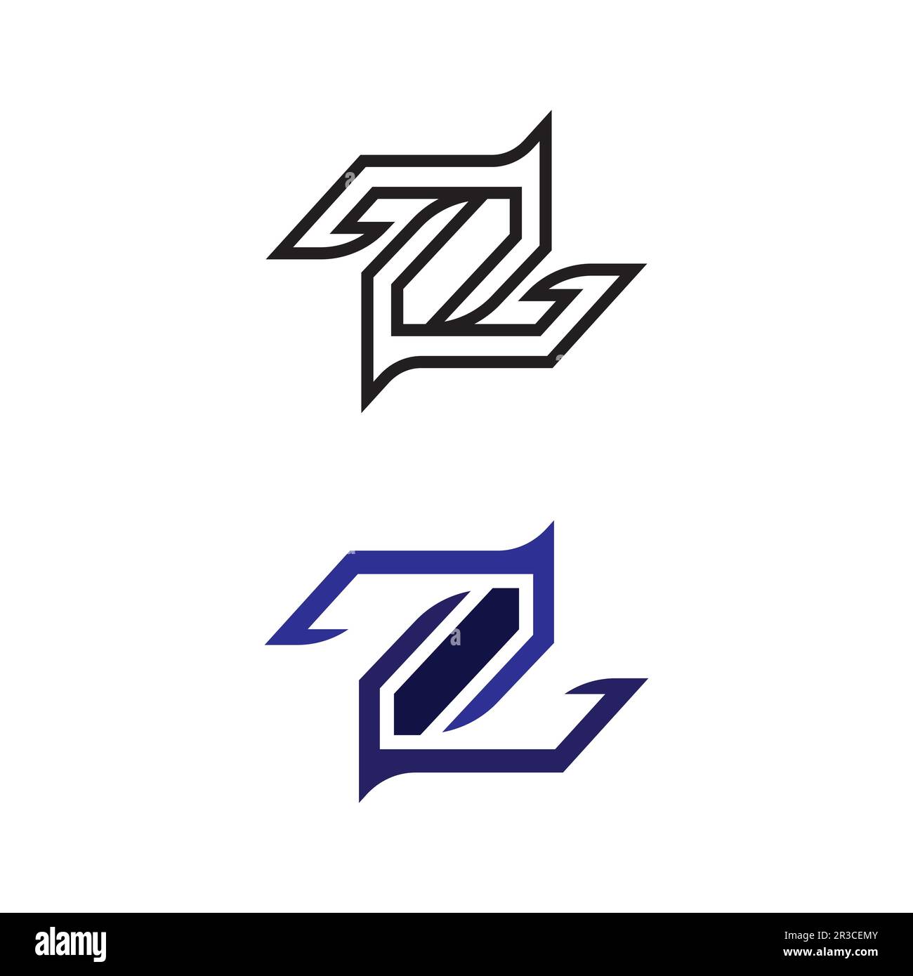 Lettre Z et police logo Z dessin vecteur identité illustration Image ...