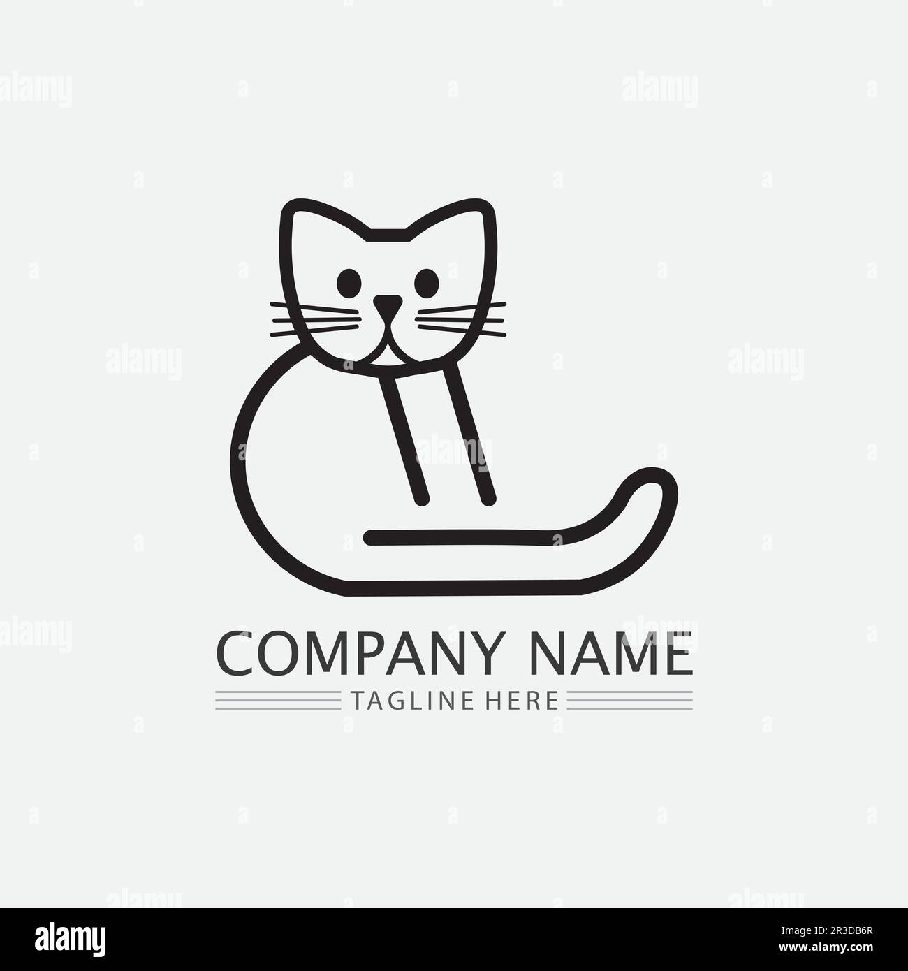 logo de chat et vecteur animal icône empreinte logo de chaton calico ...