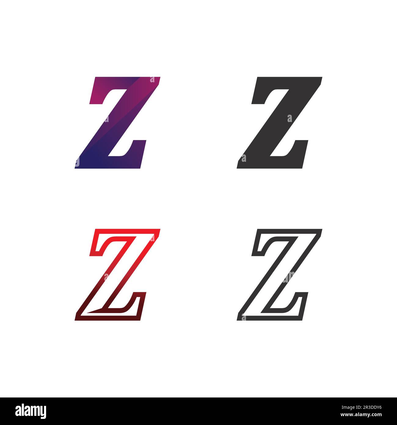 Lettre Z et police logo Z dessin vecteur identité illustration Image ...