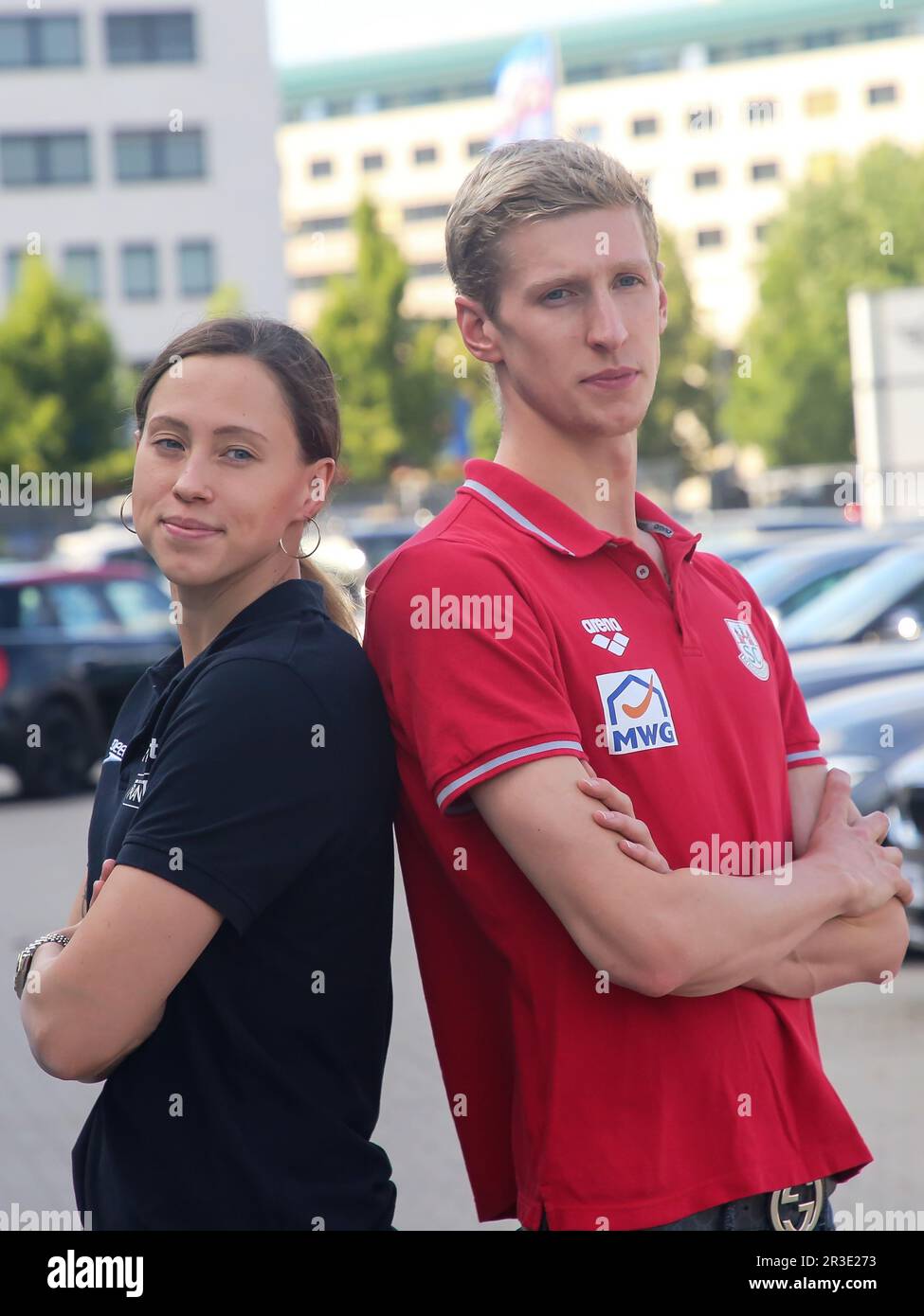 La nageuse Sarah Köhler SG Frankfurt et la nageuse Florian Wellbrock SC ...
