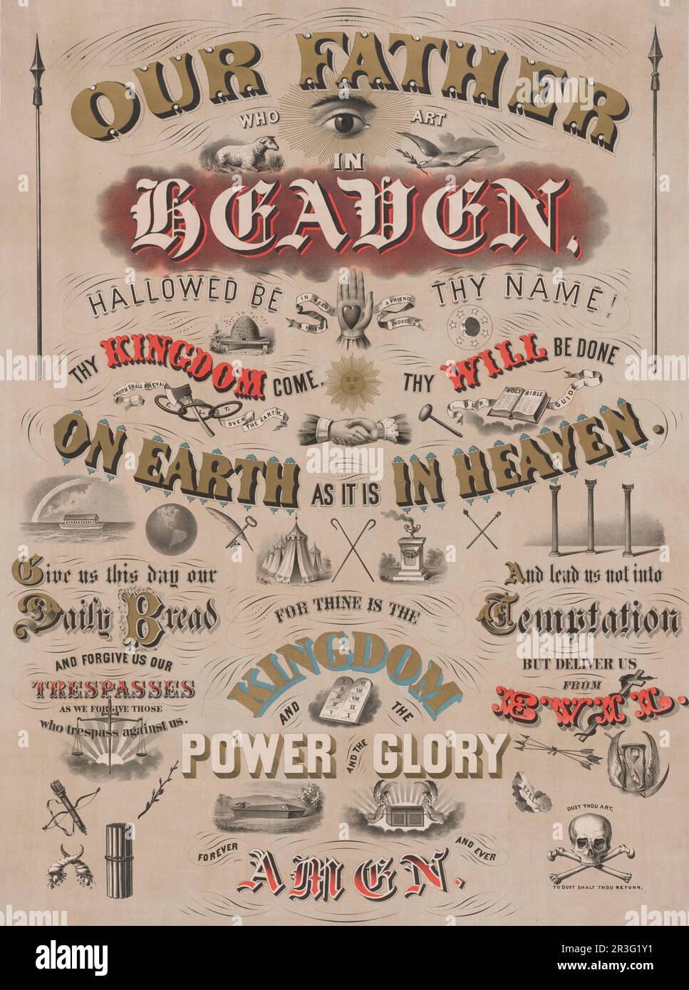 La prière du Seigneur dans un mélange graphique de polices et de styles ...