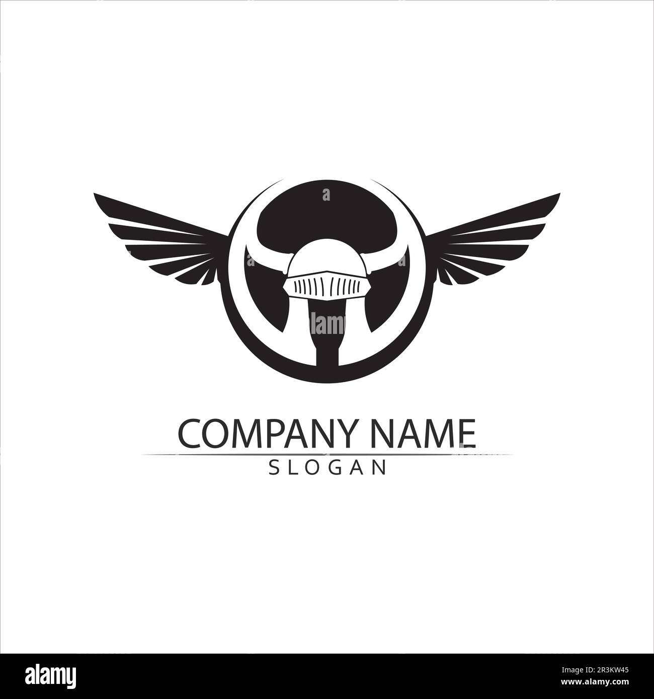 Logo de casque Banque d'images noir et blanc - Alamy