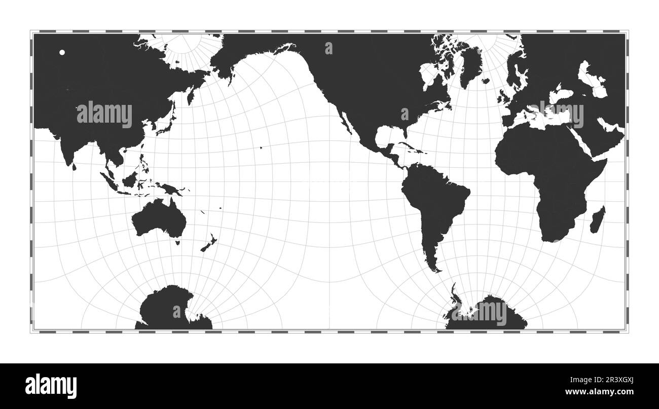 Carte du monde vectorielle. Projection hémisphère-dans-un-carré de ...