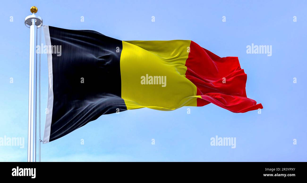 Drapeau belge flottant Banque de photographies et d’images à haute ...