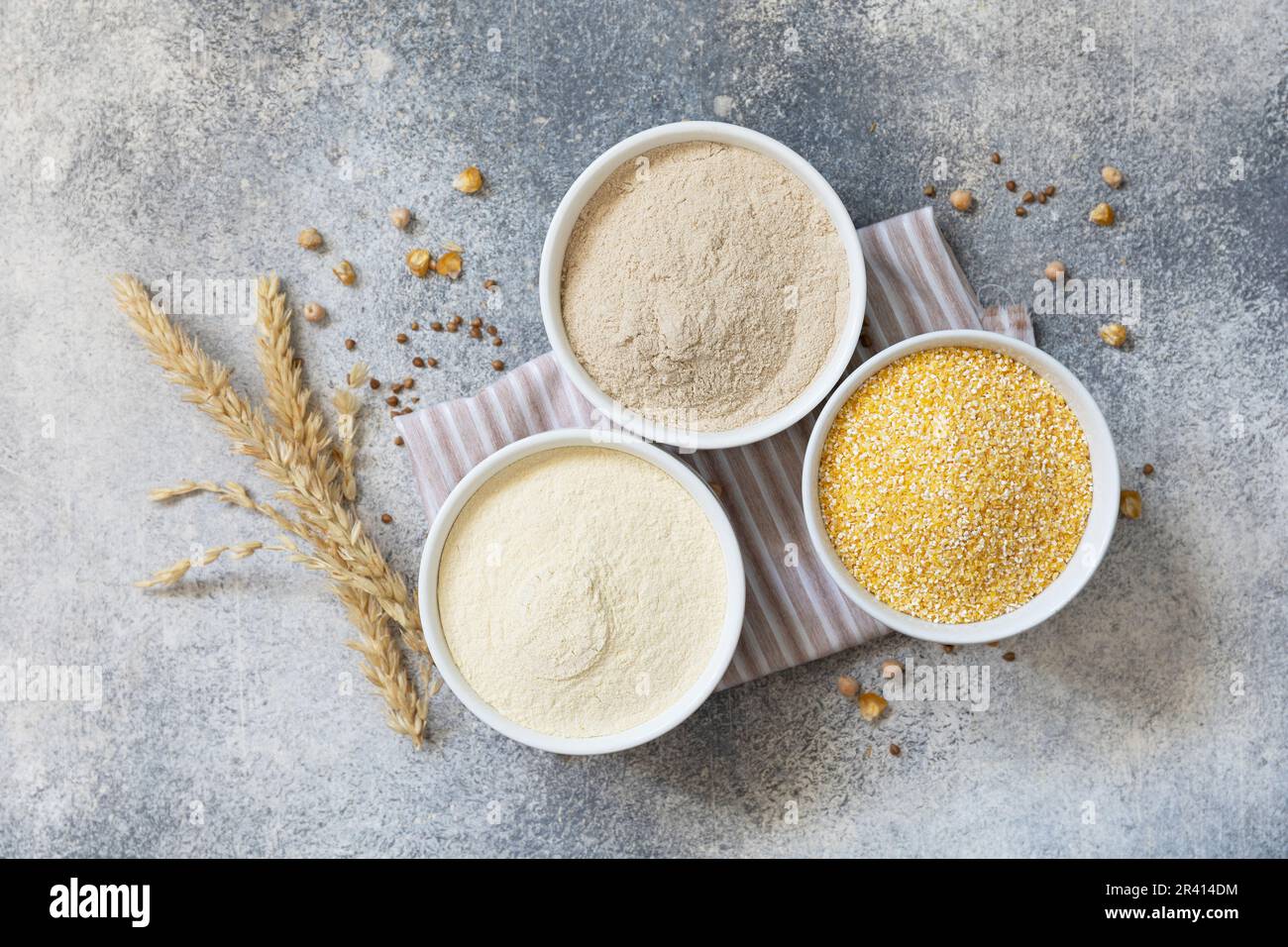 Aliments et ingrédients sans gluten. Céréales et farines grossières ...