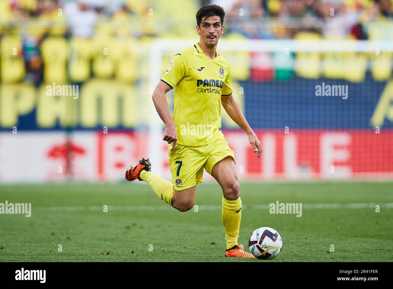 Gerard Moreno (Villarreal CF, #7) en action pendant le match LaLiga ...