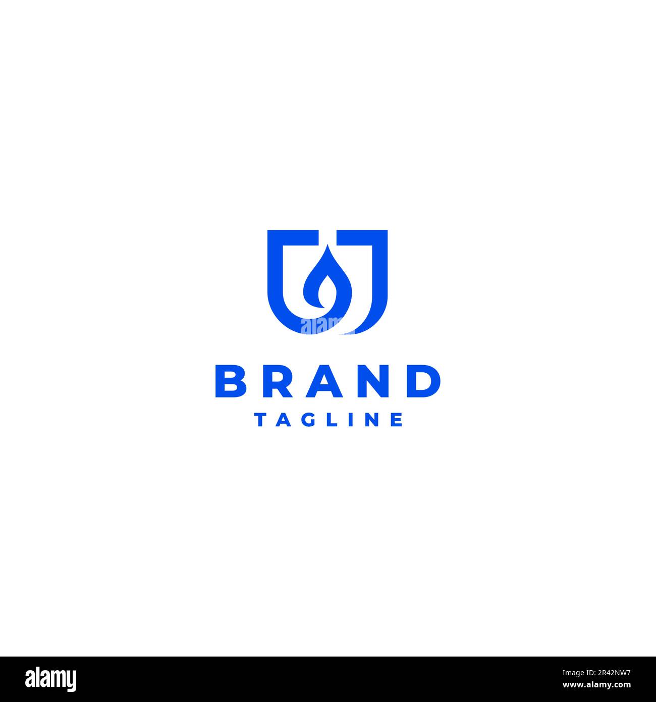 Modèle de logo gouttes d'eau dans la lettre U. conception simple de la ...