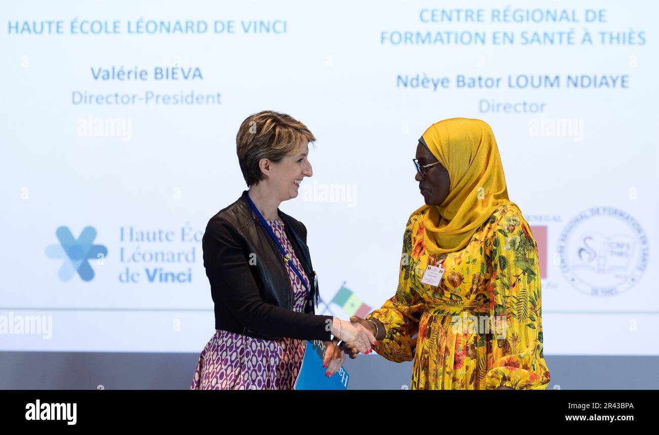 Dakar, Sénégal. 25th mai 2023. Valérie Bieva et Nideye Bator Loum ...