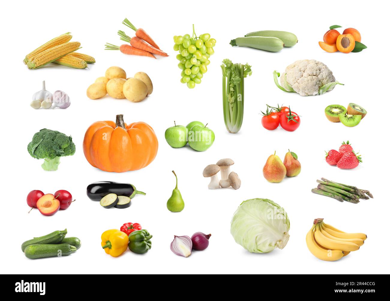 Une alimentation saine. Ensemble avec de nombreux fruits et légumes ...