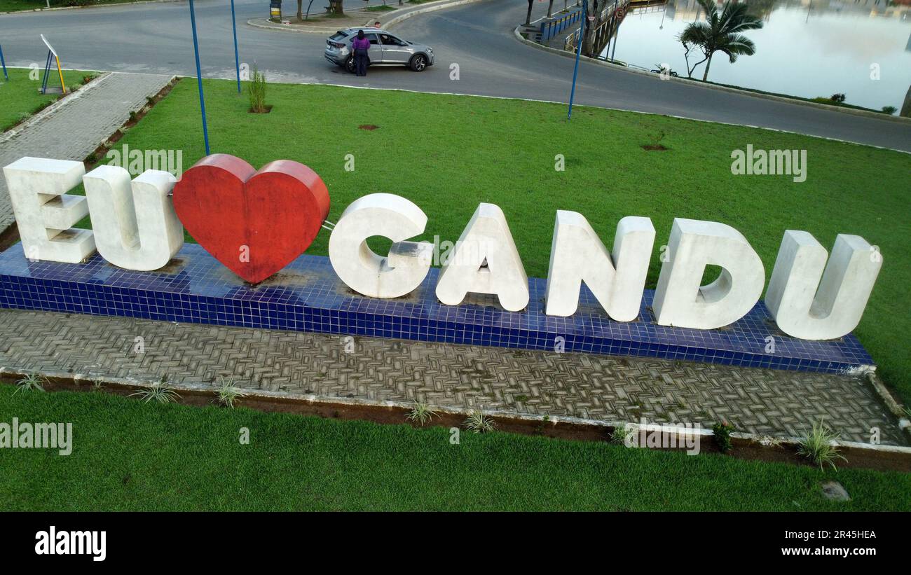 gandu, bahia, brésil - 19 mai 2023 : panneau à l'entrée de la ville de ...