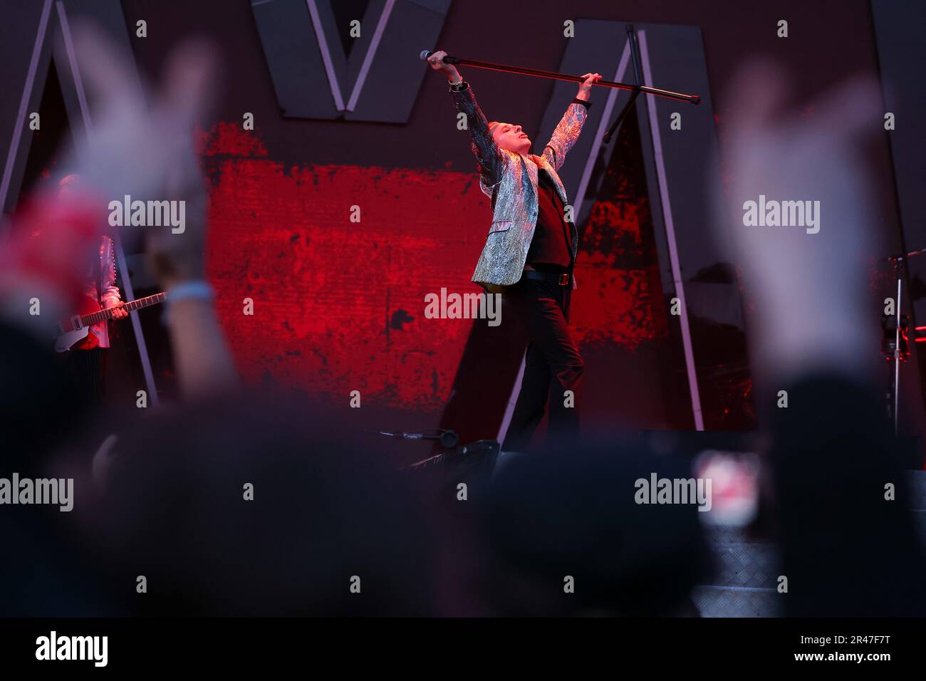Leipzig, Allemagne. 26th mai 2023. Dave Gahan de Depeche mode chante au premier concert du ...