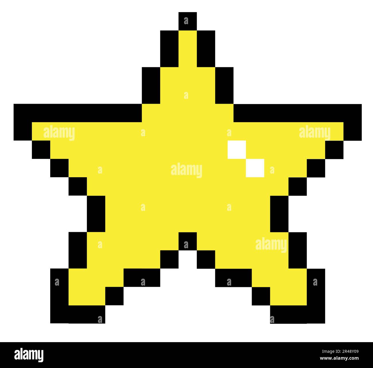 icône de pixel étoile jaune. signe de style pixélisé star 8 bits ...