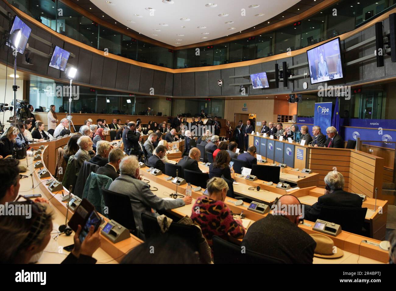 Parlement européen, Bruxelles, Belgique 24/05/2023 – Maryam Rajavi ...
