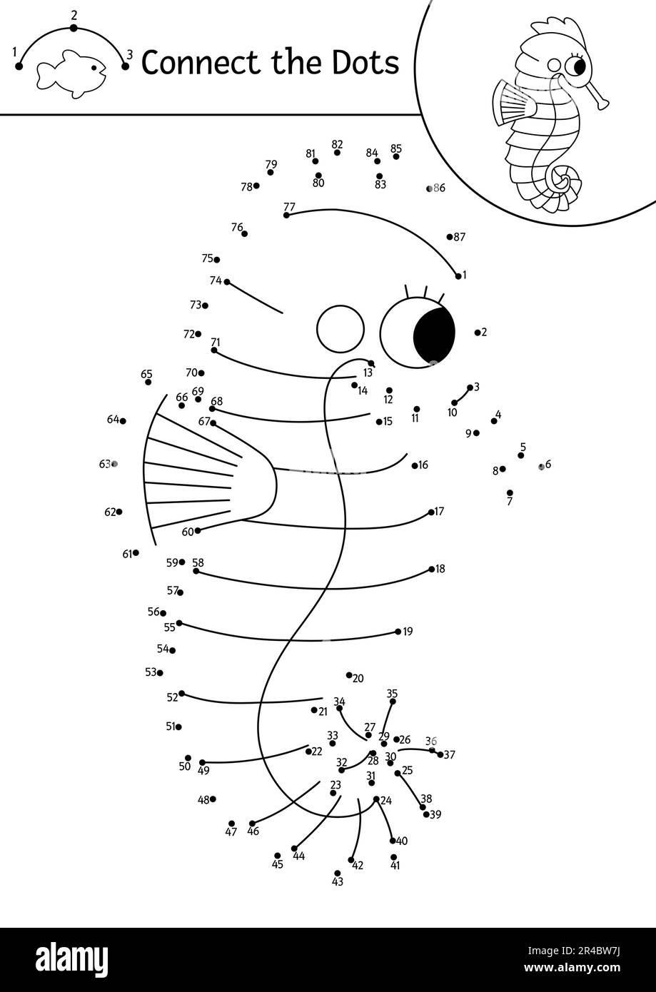 Vecteur point-à-point et activité de couleur avec l'hippocampe mignon ...
