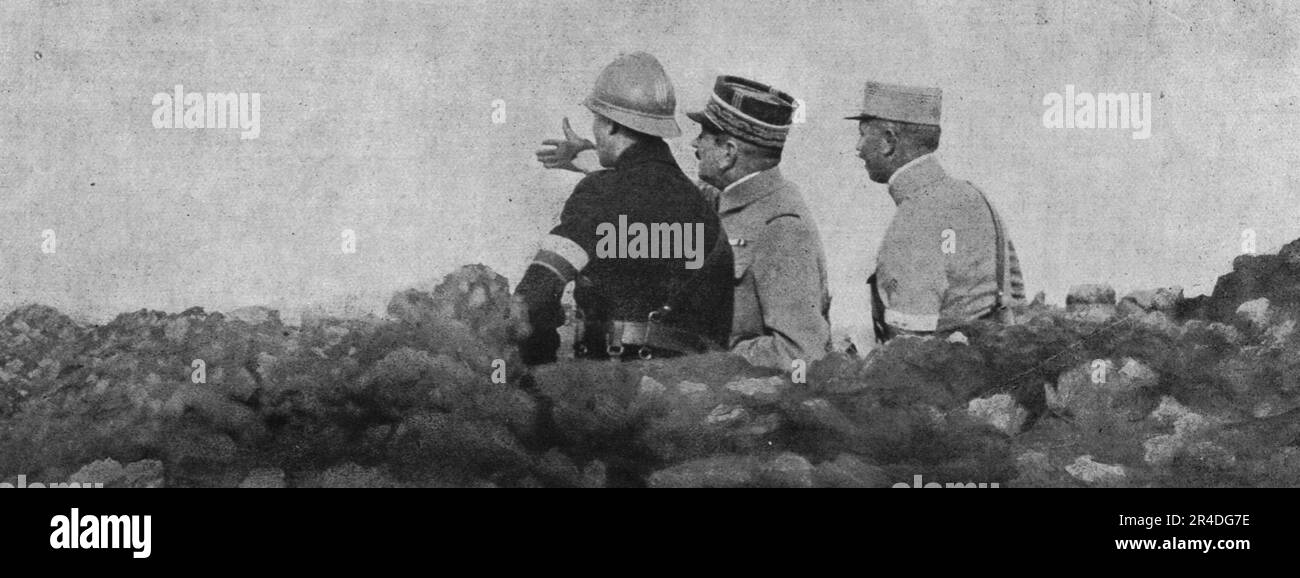 'La visite du Président de la République au front de Verdun; le général ...