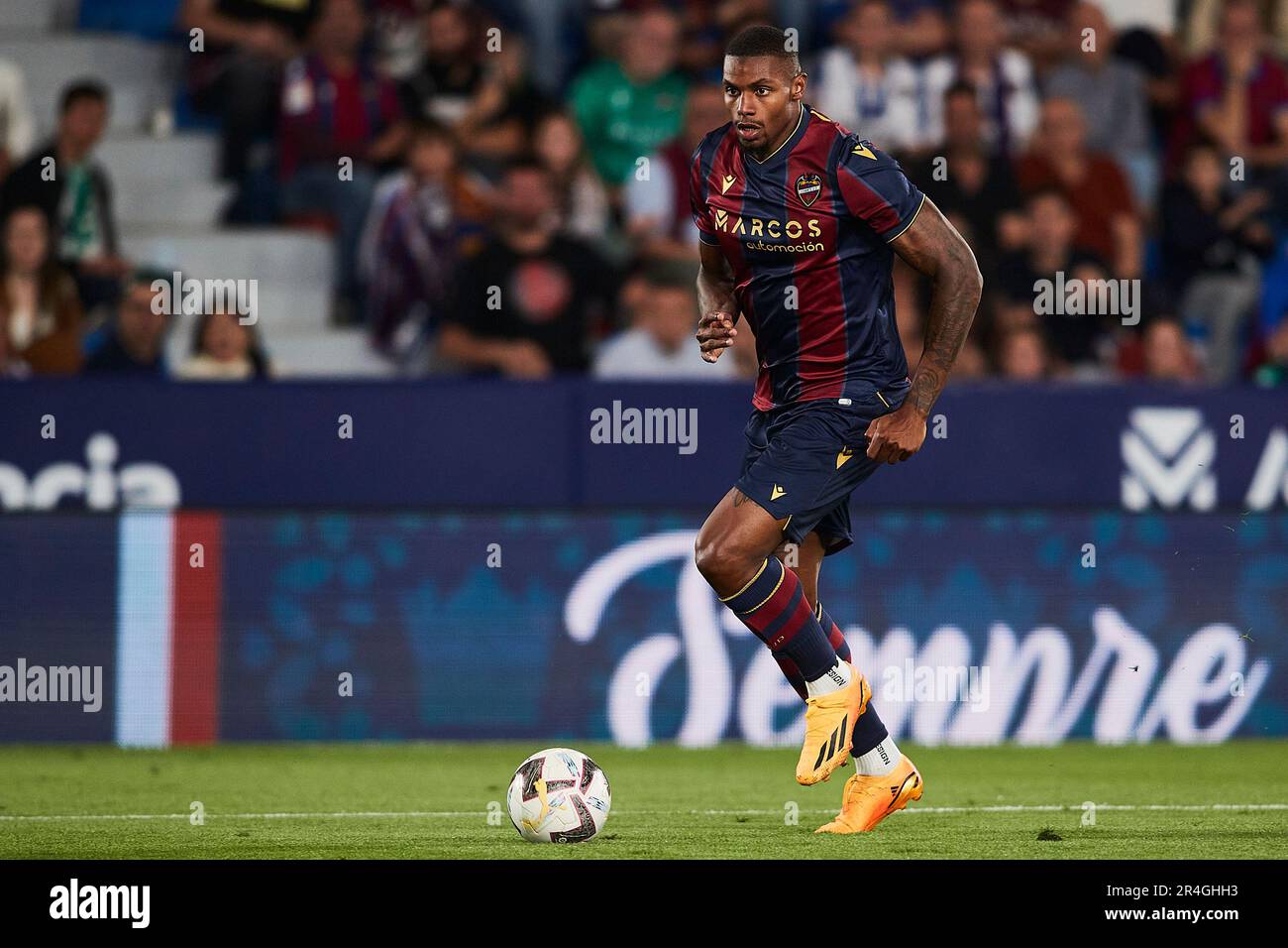 Wesley Moraes (Levante UD, #7) en action pendant le match LaLiga ...
