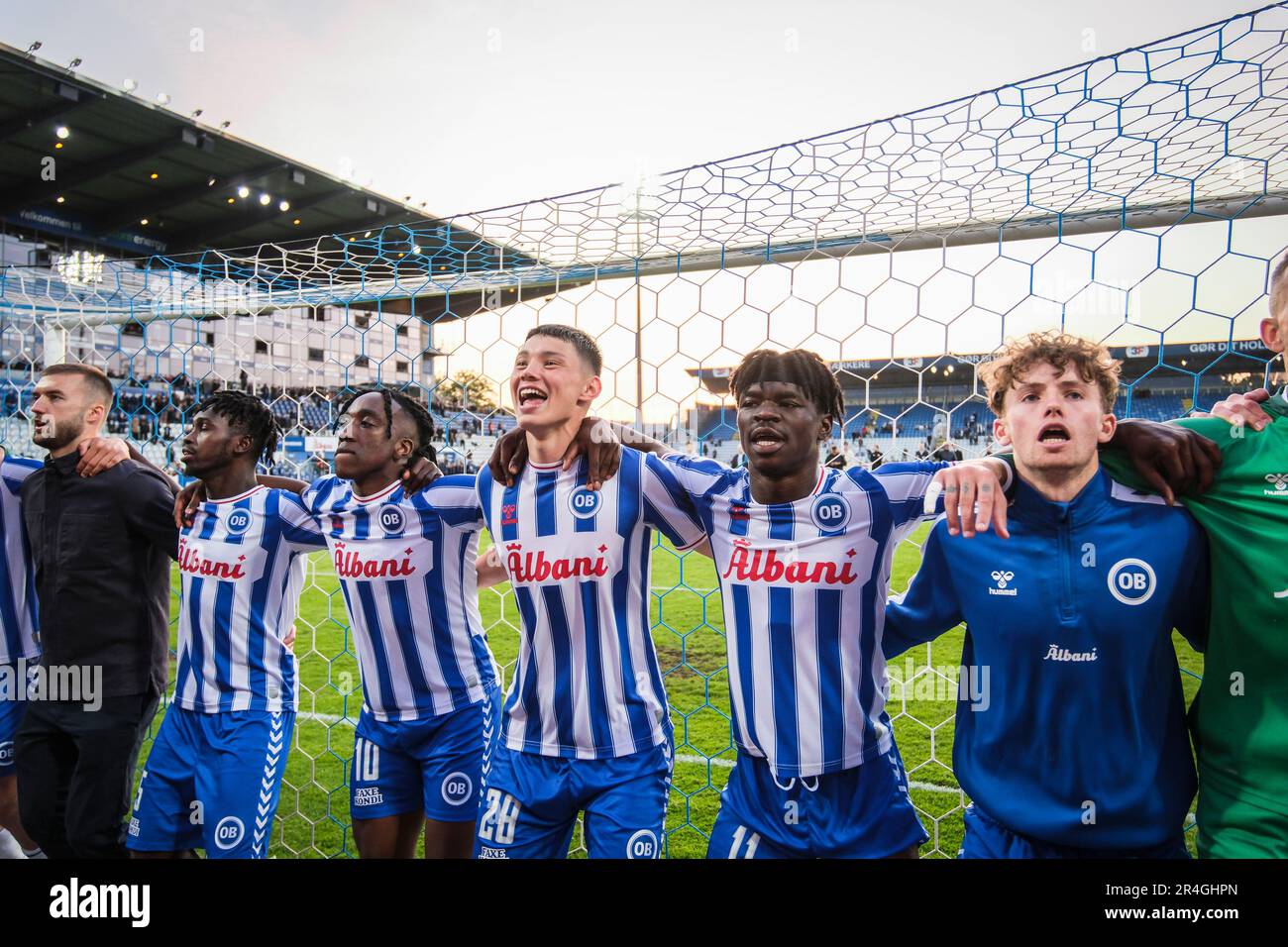 Odense, Danemark. 26th, mai 2023. Les joueurs d'OB célèbrent la ...