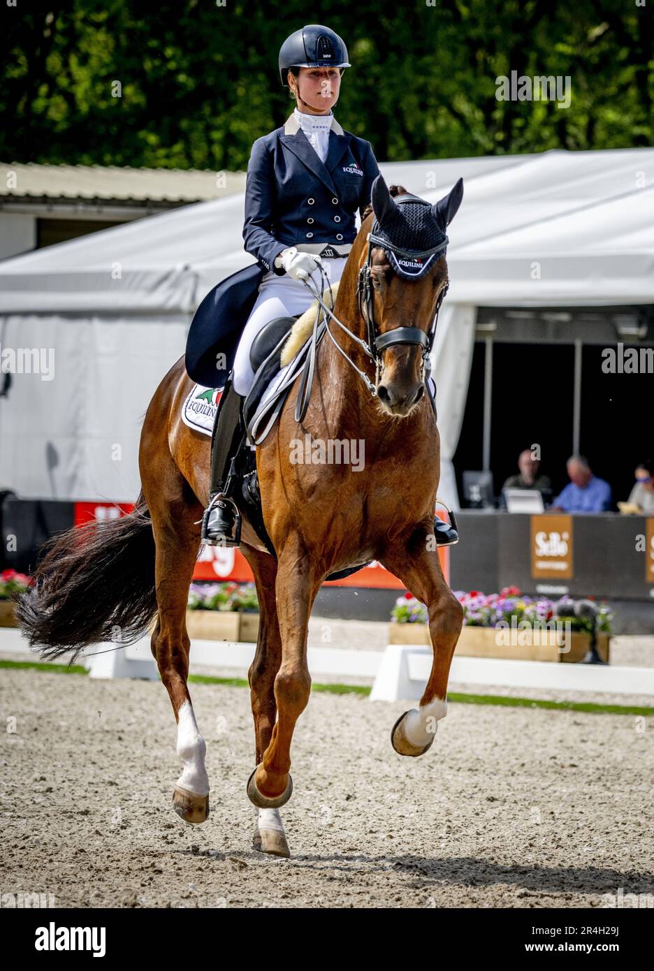 ERMELO - Adelinde Cornelissen avec Fleau de Baian en action lors de la ...