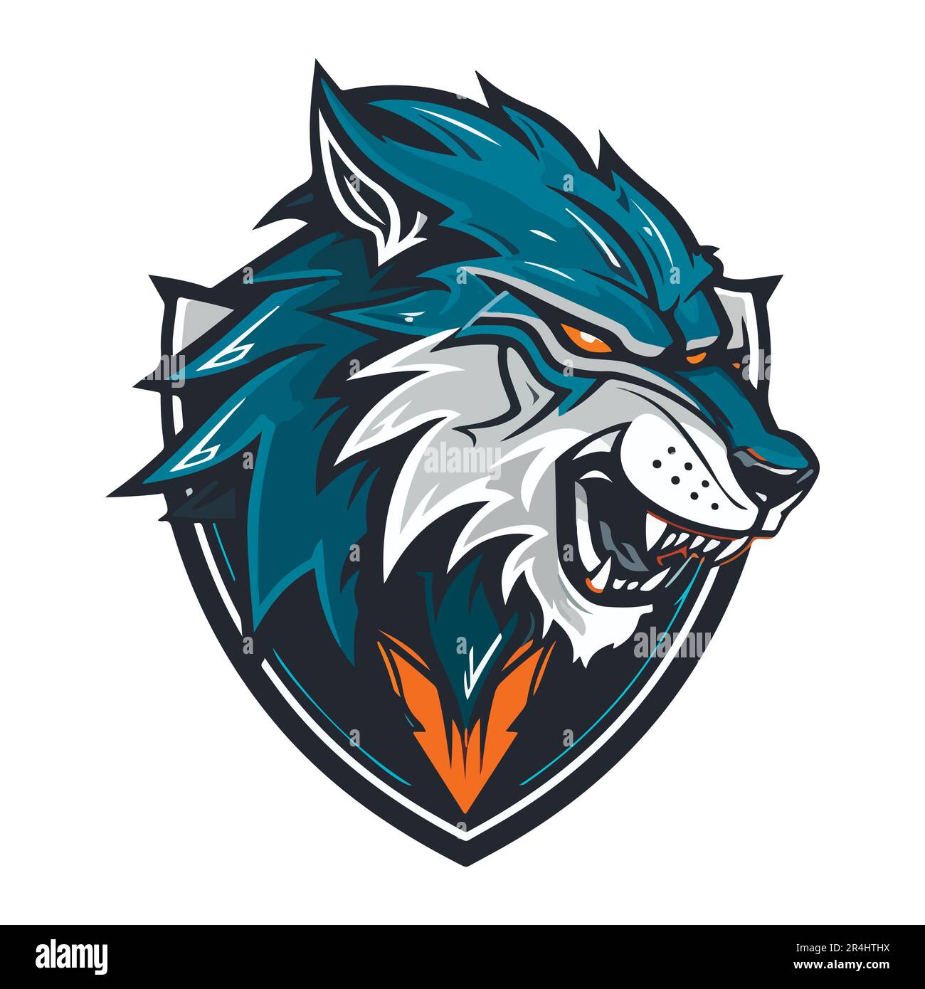 Logo esport de la mascotte des loups pour le jeu de loups et le sport ...