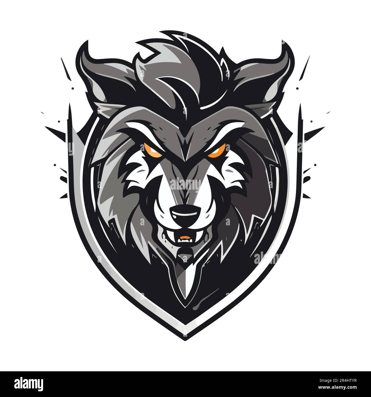Logo esport de la mascotte des loups pour le jeu de loups et le sport ...