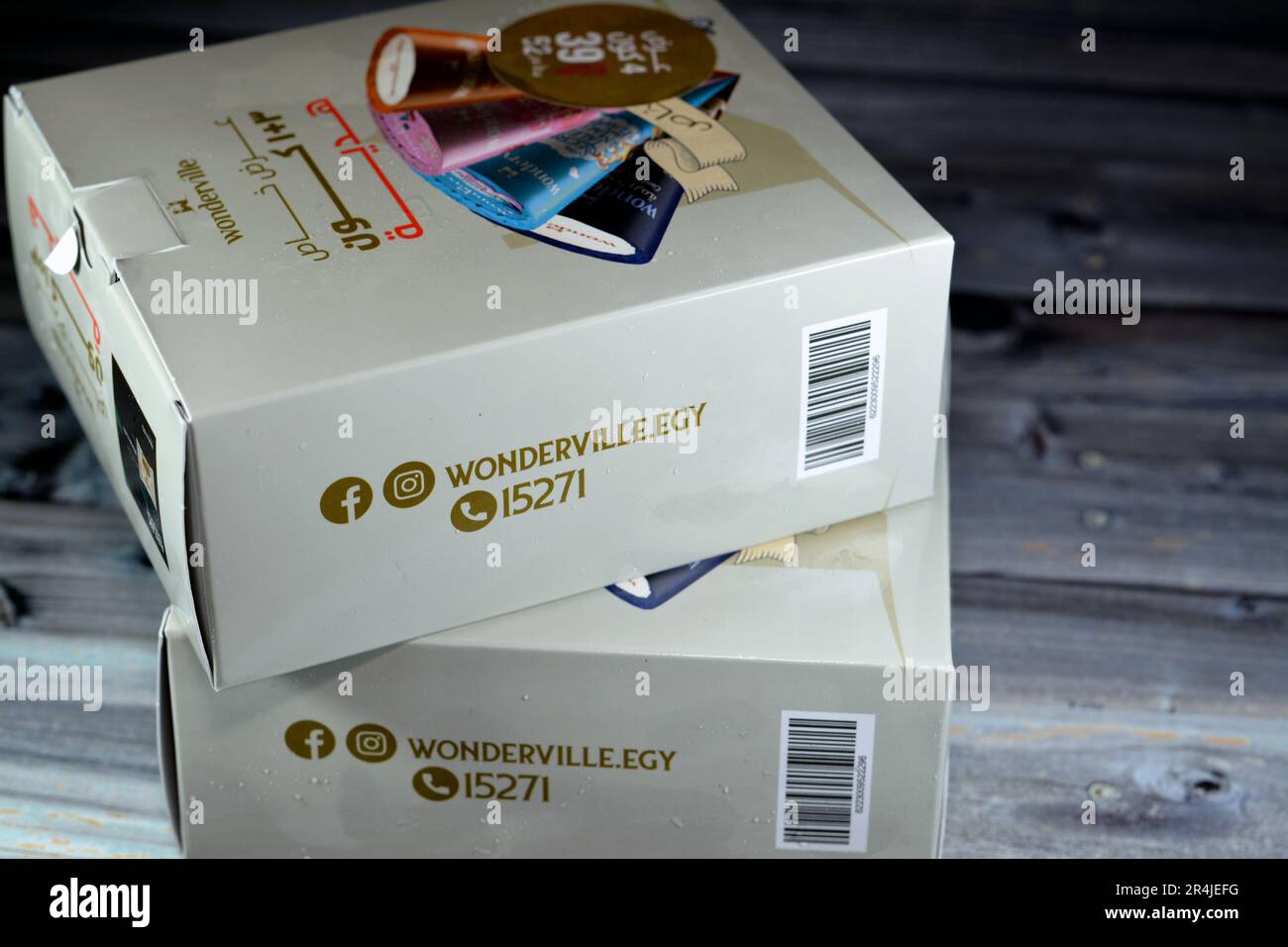 Le Caire, l'Egypte, 17 mai 2023: Wonderville un magasin de crème glacée donnant une touche ...