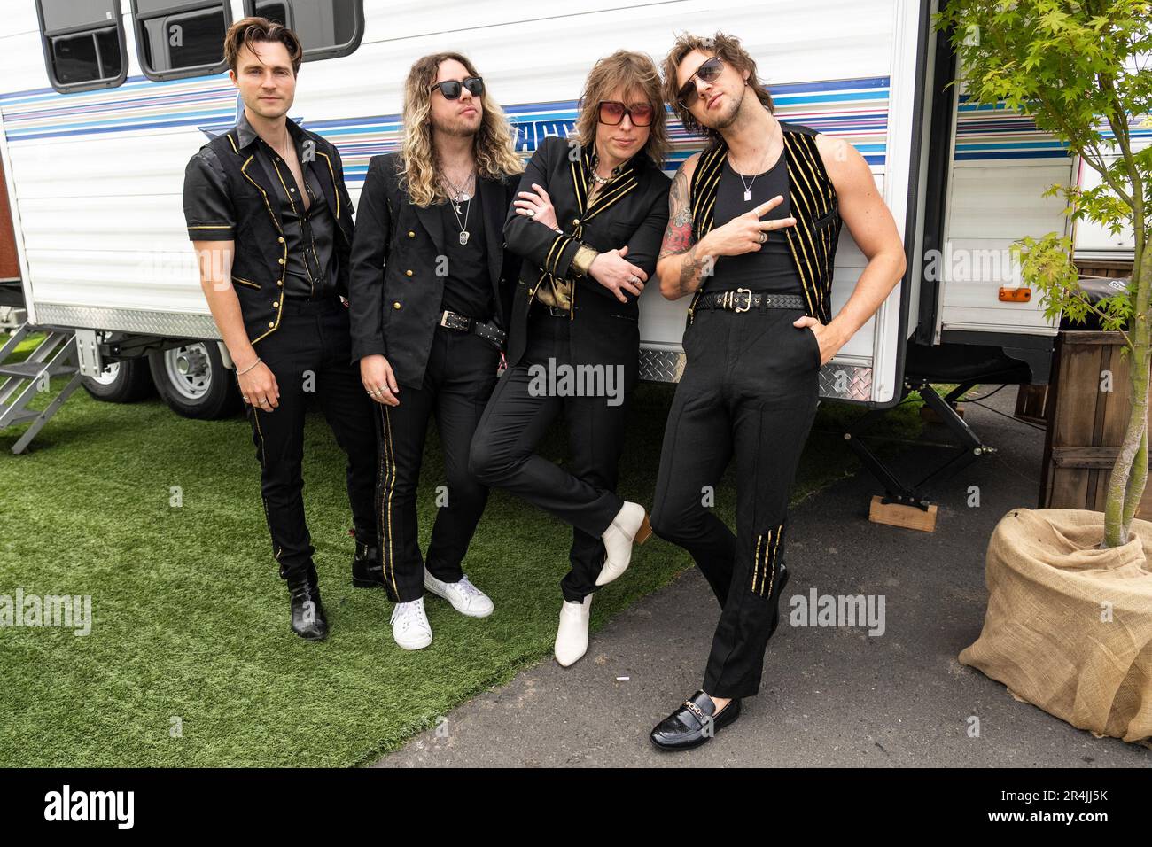Jed Elliott, left, Adam Slack, Luke Spiller, and Gethin Davies of The ...