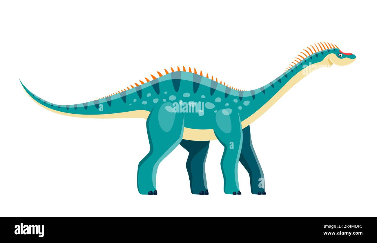 Caricature personnage de dinosaure de Dicraeosaurus, Jurassic Park drôle mignon vecteur dino ...