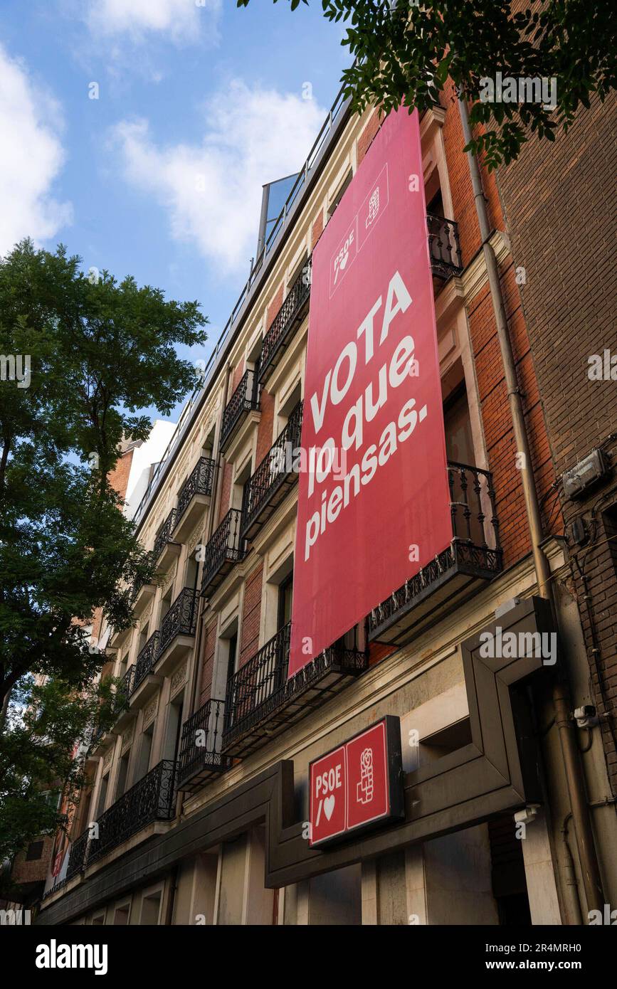 Facade of the PSOE headquarters in Ferraz street, on May 29, 2023, in ...