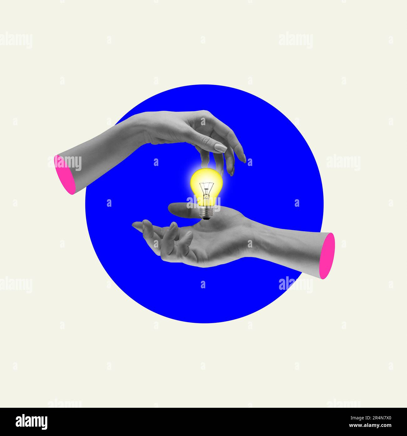 L'homme fait passer la main sur une ampoule symbolisant le ...