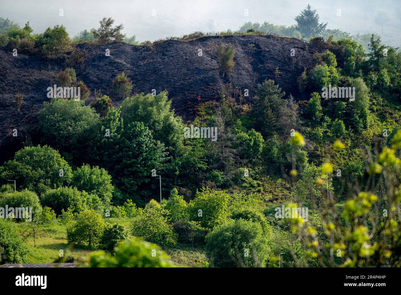 Gelli, pays de Galles, 29 mai 2023 : les pompiers s'attaquent à un feu ...