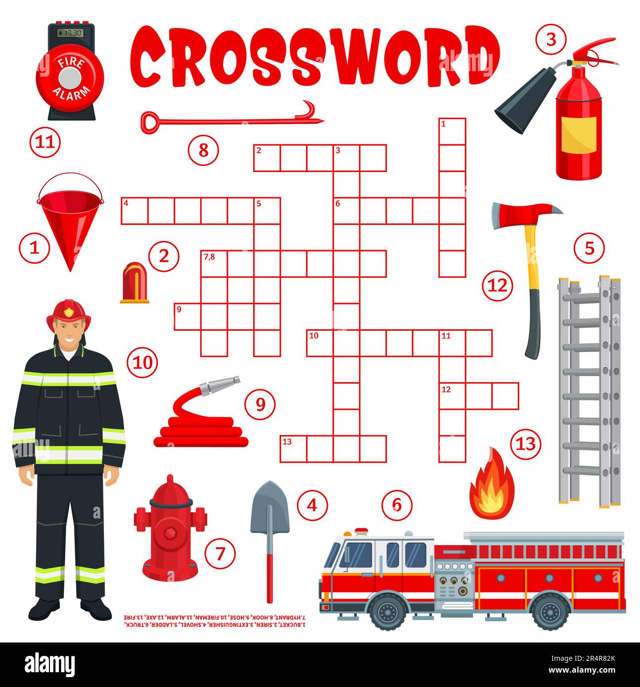 Feuille de travail sur la grille des mots croisés pour les équipements ...