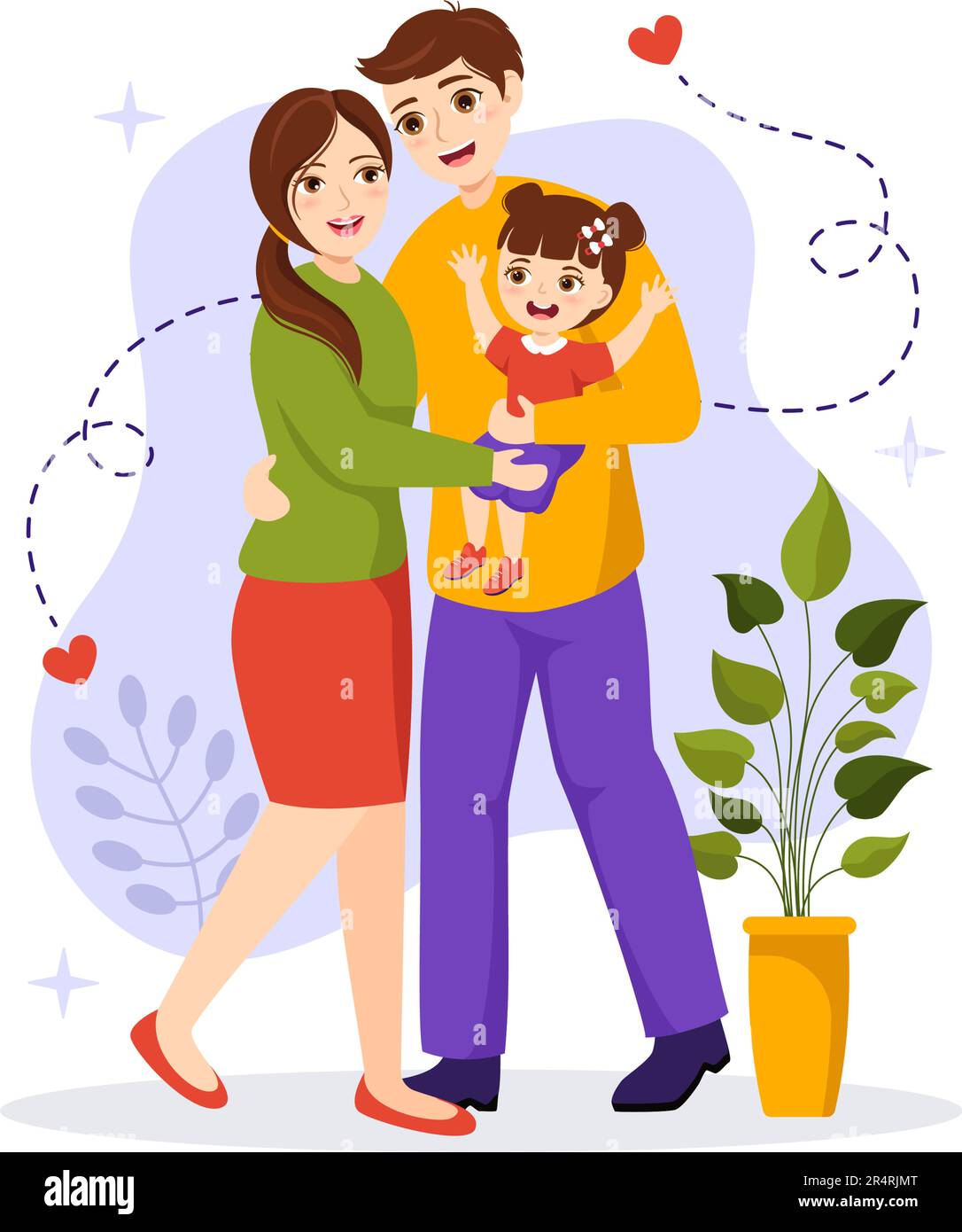 Valeurs familiales vecteur Illustration de mère, Père et enfants côte à ...