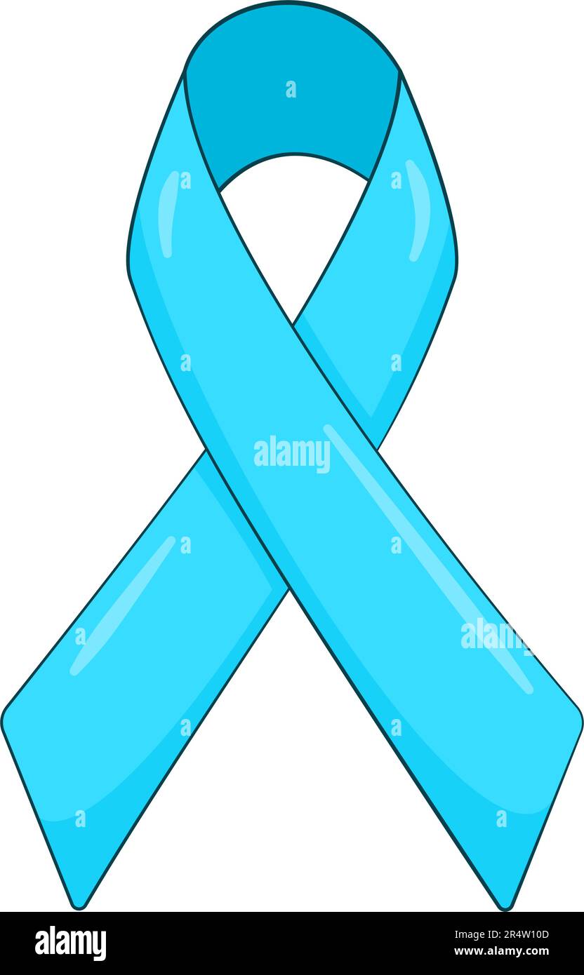 Ruban bleu. Mois de sensibilisation au cancer de la prostate. Dessin animé. Illustration ...