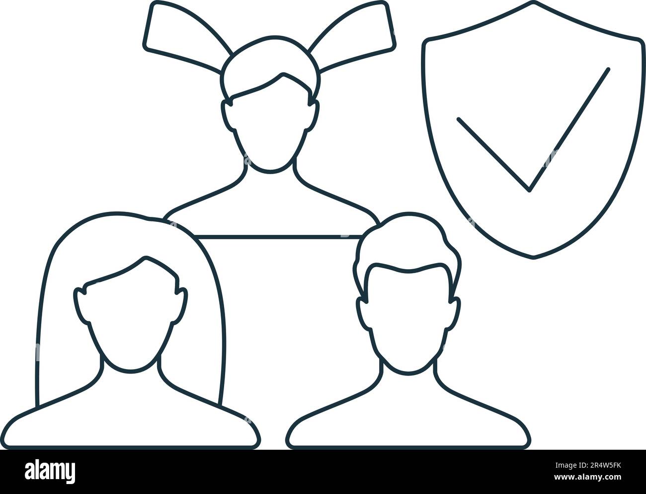 Icône de sécurité sociale. Affiche monochrome simple de la collection ...