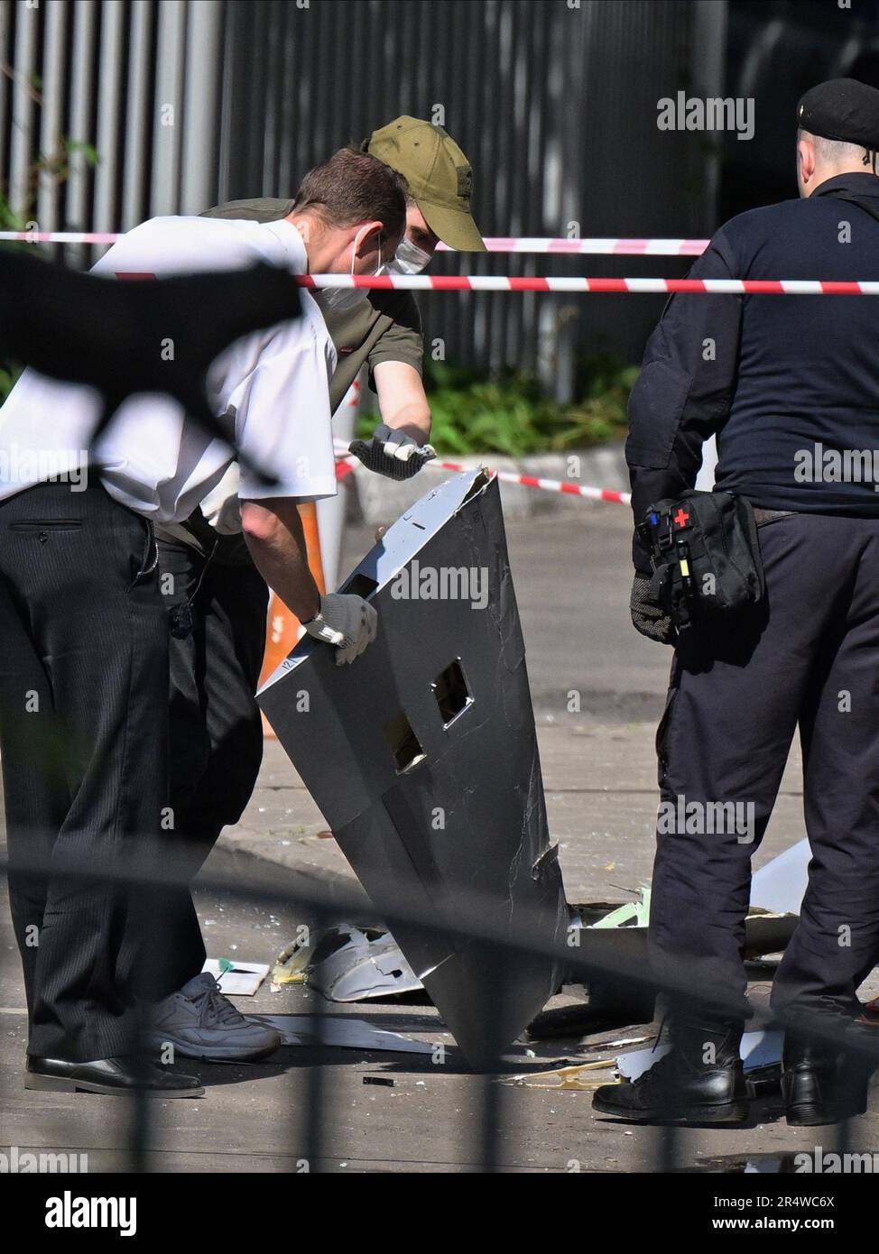 Moscou, Russie. 30th mai 2023. Conséquences d'une attaque de drone au ...