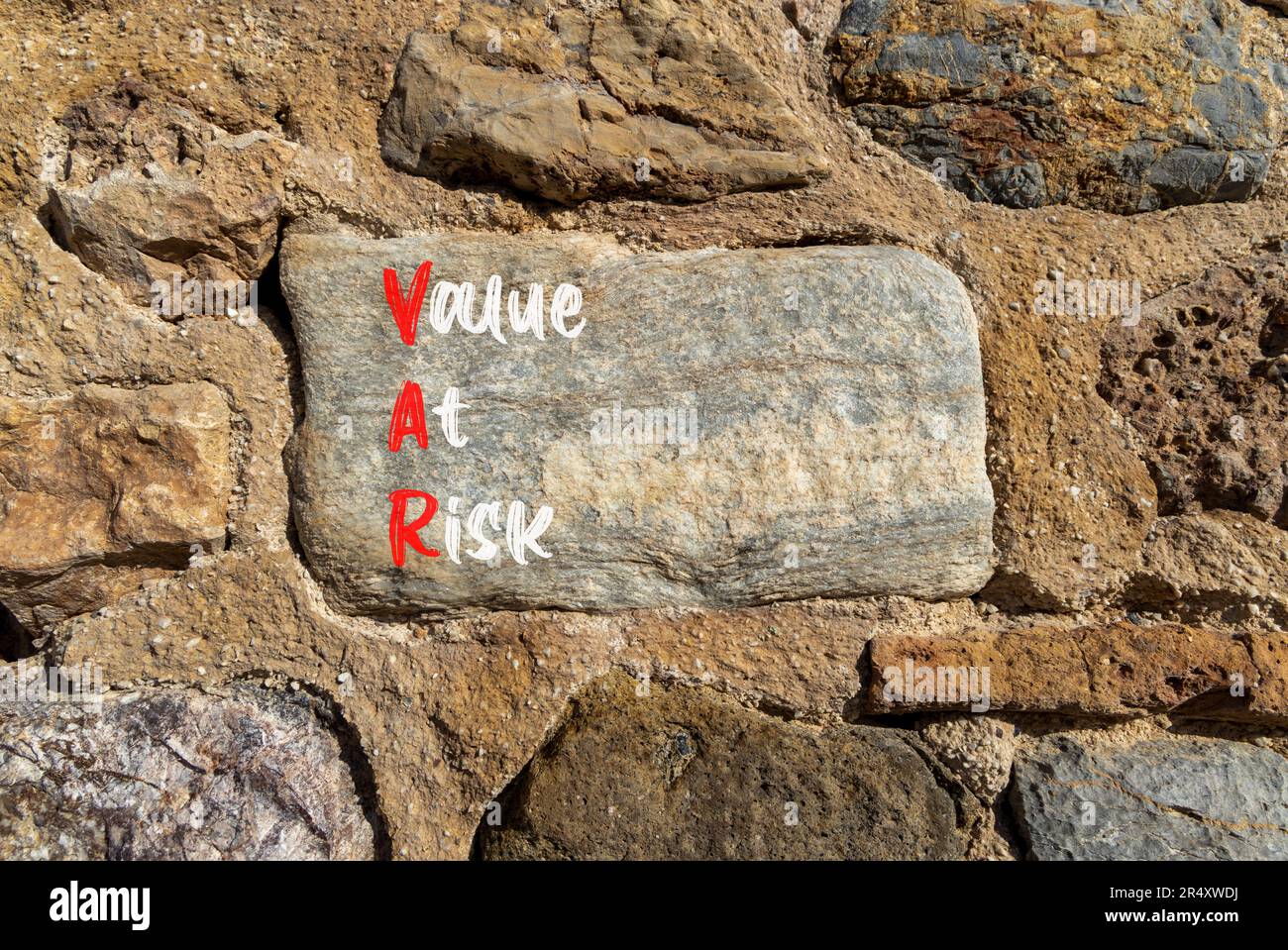 SYMBOLE de la valeur VAR à risque. Mots de concept VAR valeur à risque ...