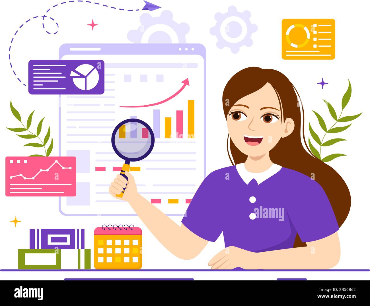 Etude de marché et analyse Illustration vectorielle avec gestion d ...
