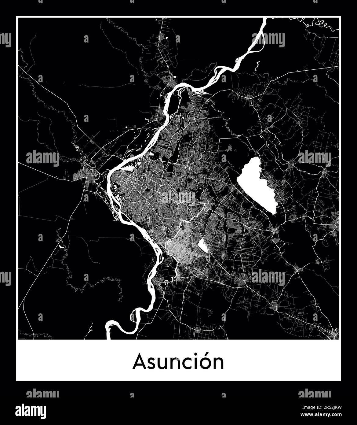 Mapa de asuncion Banque d'images noir et blanc - Alamy