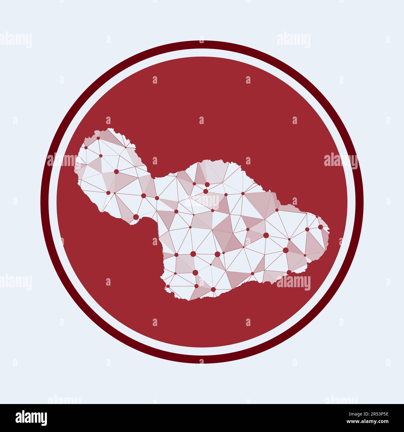 Icône Maui. Logo de l'île. Motif rond en tulle géométrique. Technologie ...