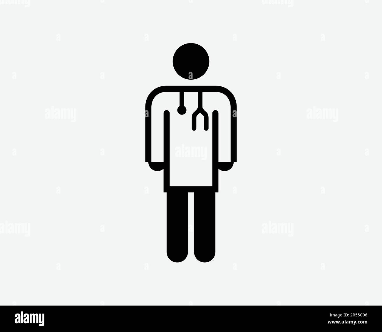 Médecin Stick Figure icône personne stéthoscope médical travailleur de ...