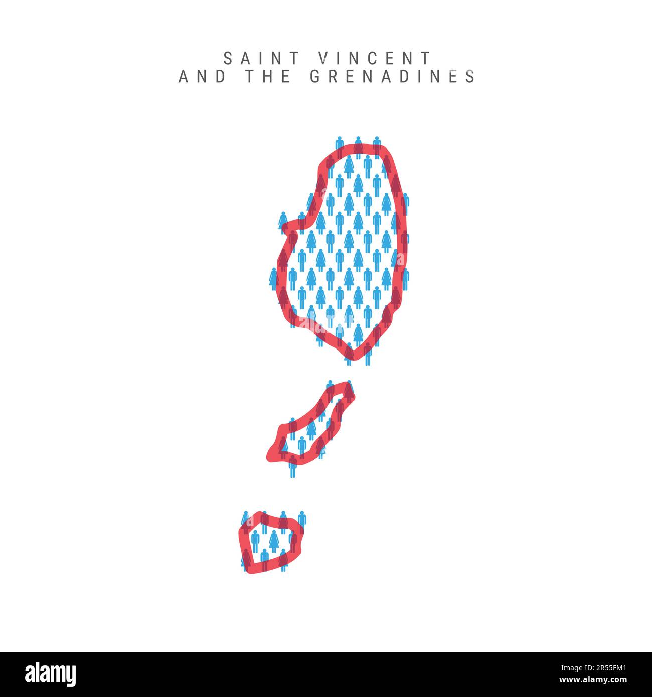 Carte de la population de Saint-Vincent-et-les Grenadines. Les ...