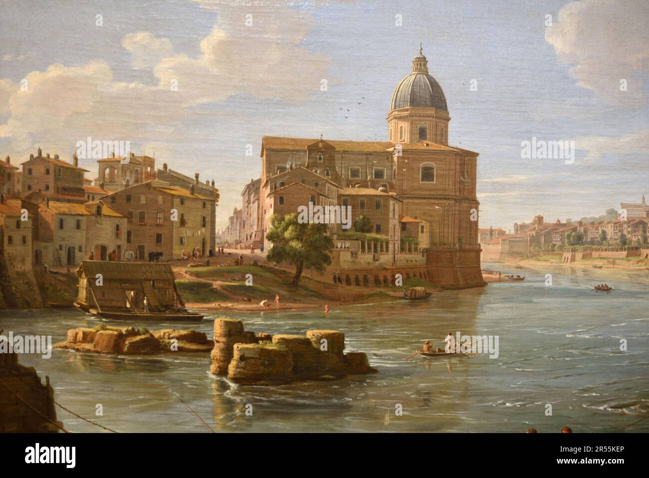 Détail de la vue de Rome avec la basilique de San Giovanni Battista dei ...