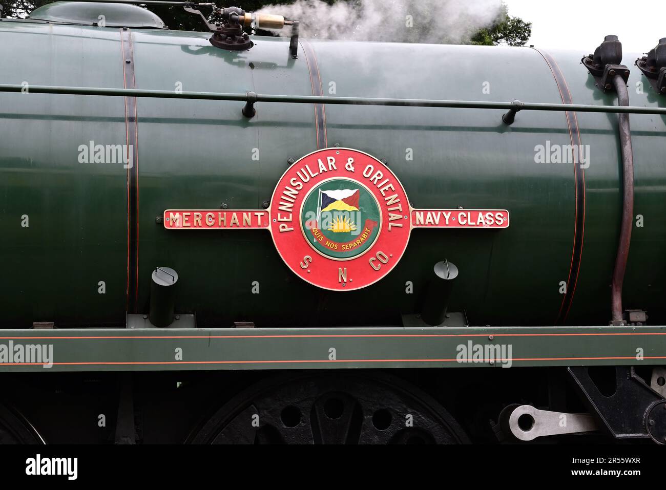 La plaque signalétique de SR Merchant Navy classe n° 35006 Peninsular ...