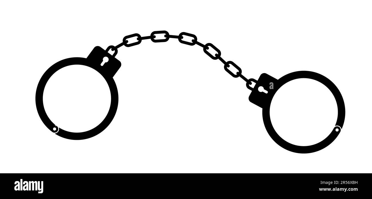 Manchettes fermées. Menottes de dessin animé. Arrestation de menottes ...