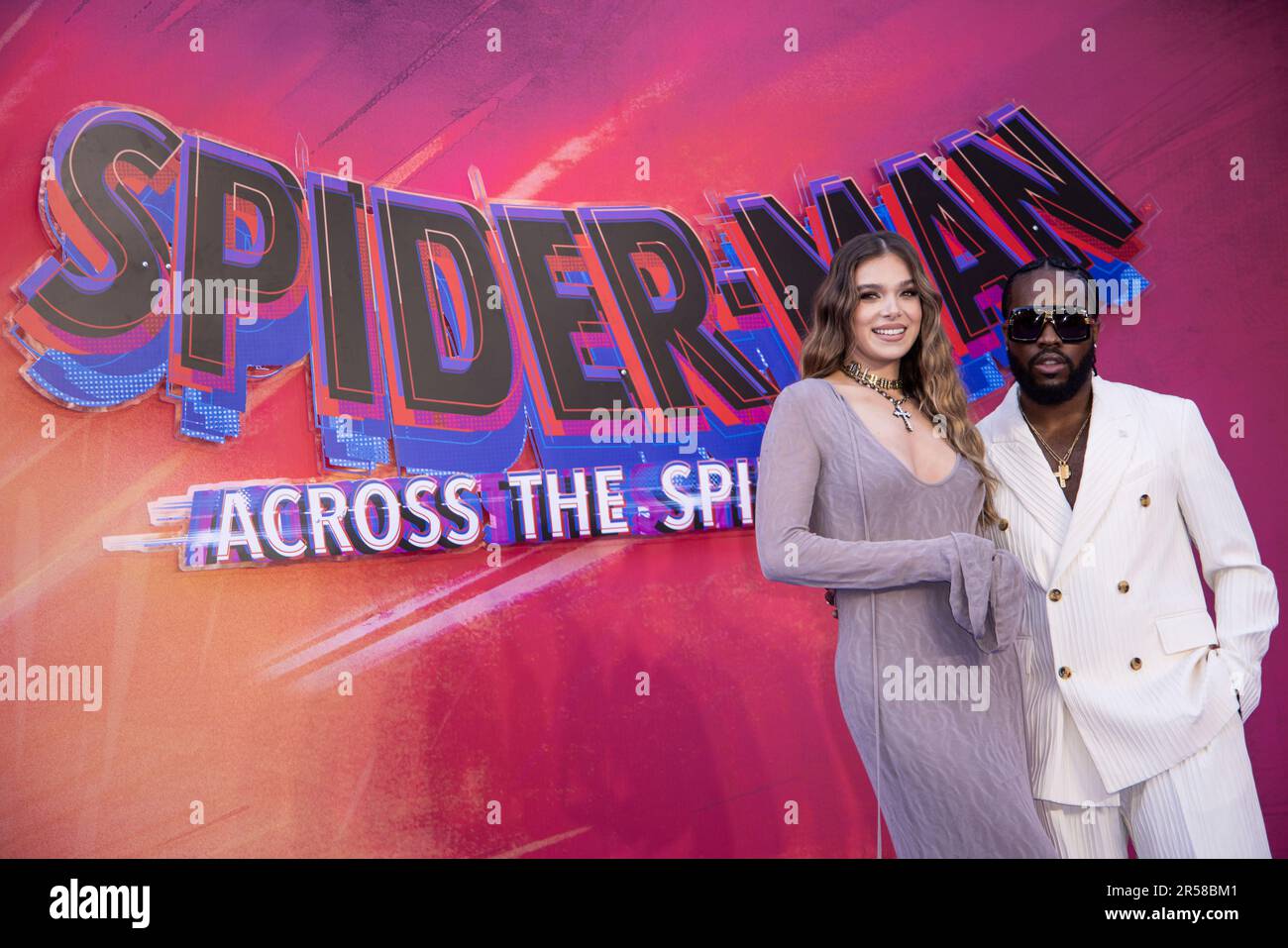 Shameik Moore and Hailee Steinfeld pose for photographers upon arrival ...