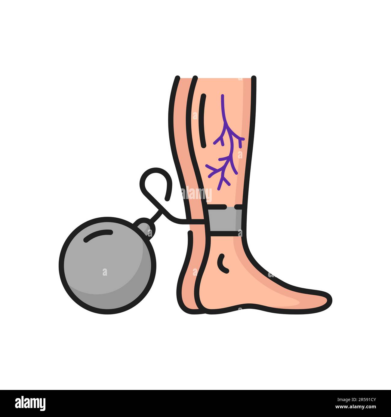 Maladie des varices, dureté et gonflement dans les jambes icône de ...