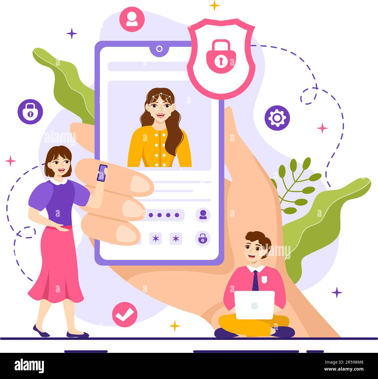 Illustration vectorielle d'identification de la carte d'identité avec ...