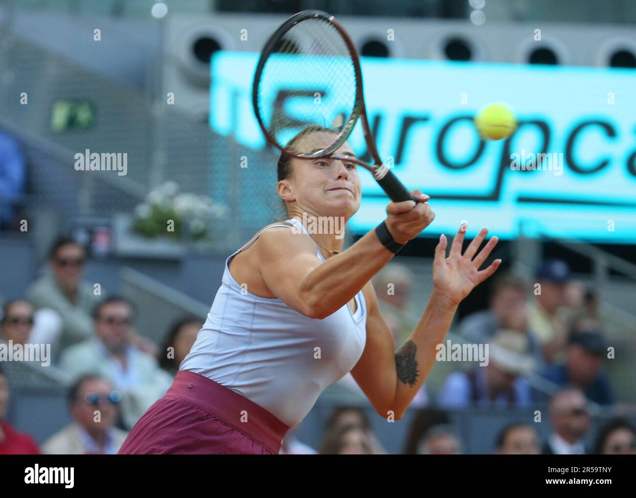 Aryna Sabalenka de Bielorusse pendant la Mutua Madrid Jan-Lennard ...