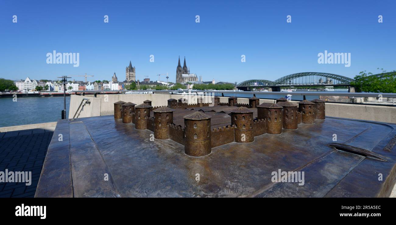 Modèle du fort Deutz Divitia de l'époque romaine sur Kennedy-Ufer à ...